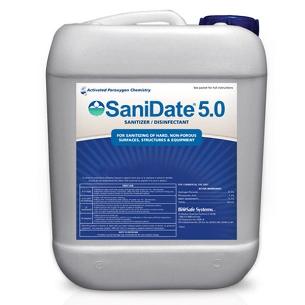 BioSafe Systems SaniDate Sanitizer/Disinfectant 5.0 - 2.5 Gallon direct ...