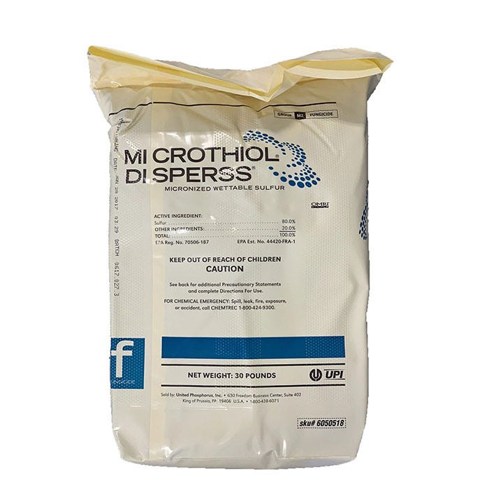 Microthiol Disperss Micronized Sulfur 30 lbs - Superior Crop Protection ...